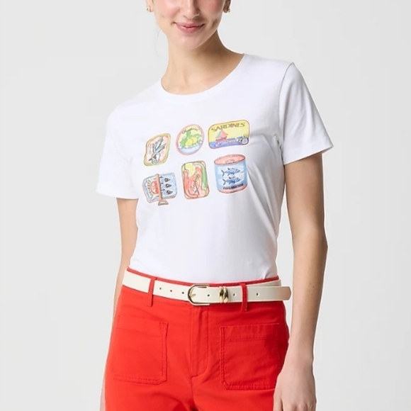 J. Crew Factory | Tops | J Crew Factory Collectors Tee Tin Fish White ...